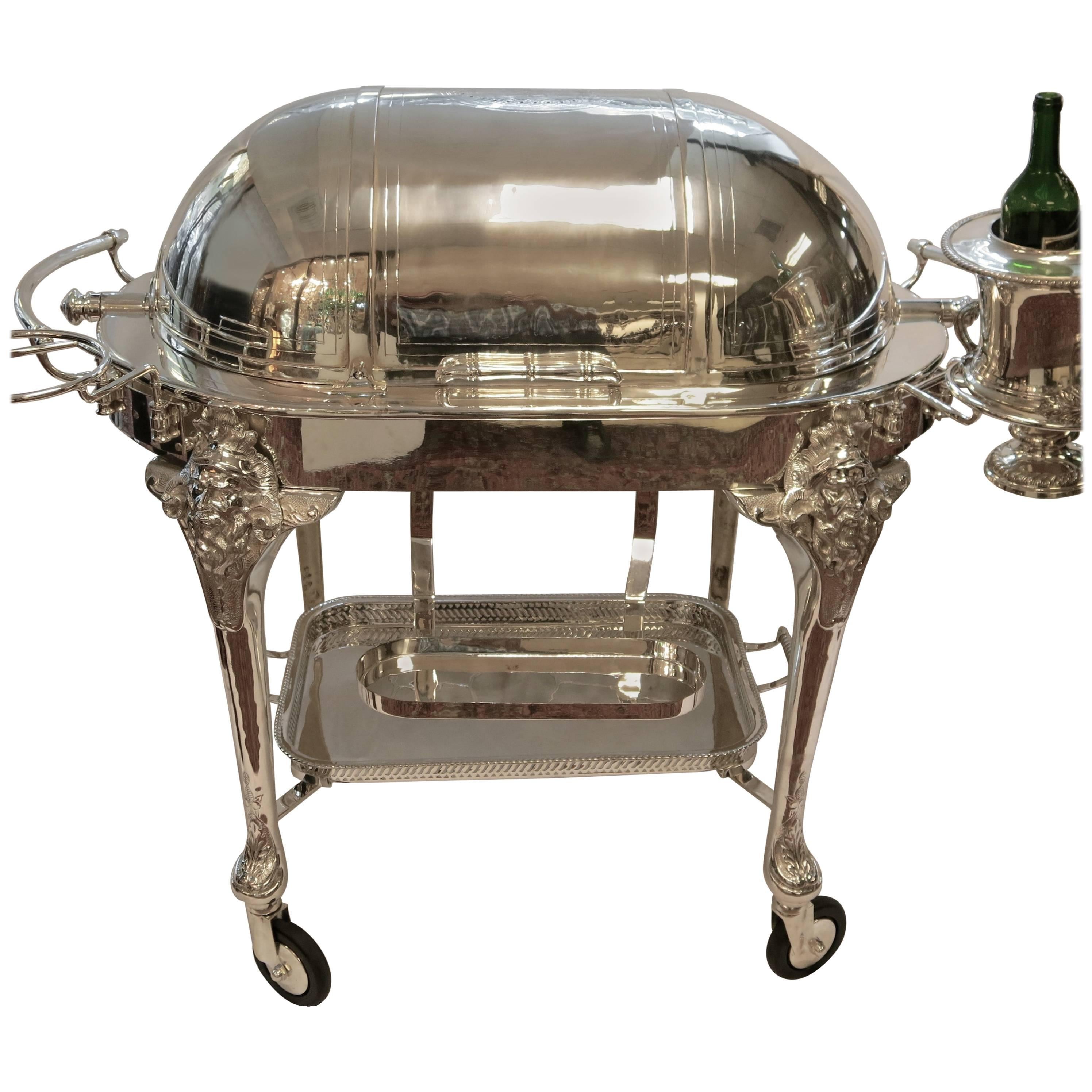 Large Silver Plated Carving Trolley at 1stDibs