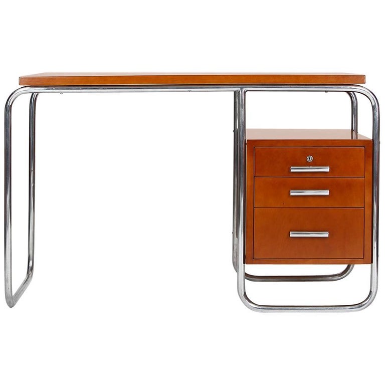 Tubular Steel Desk, 1930s, Restored For Sale at 1stDibs