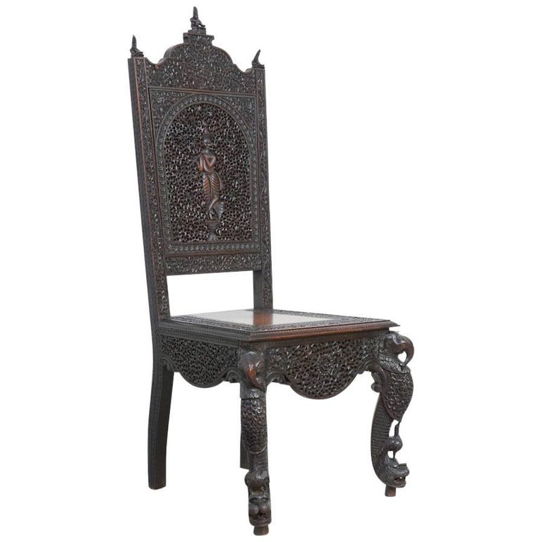 Extraordinary Anglo-Indian Carved Chair at 1stDibs