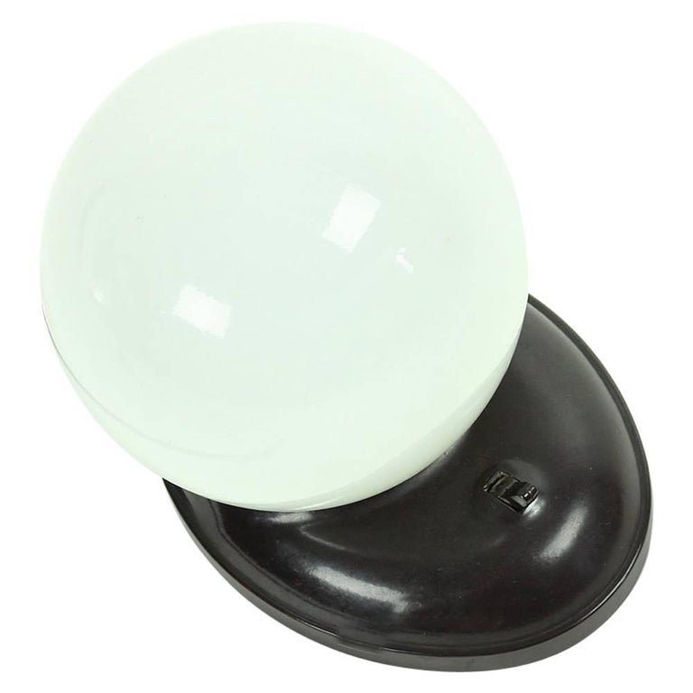 Bakelite and Opaline Glass Ball Table Lamp of Communist Era ...