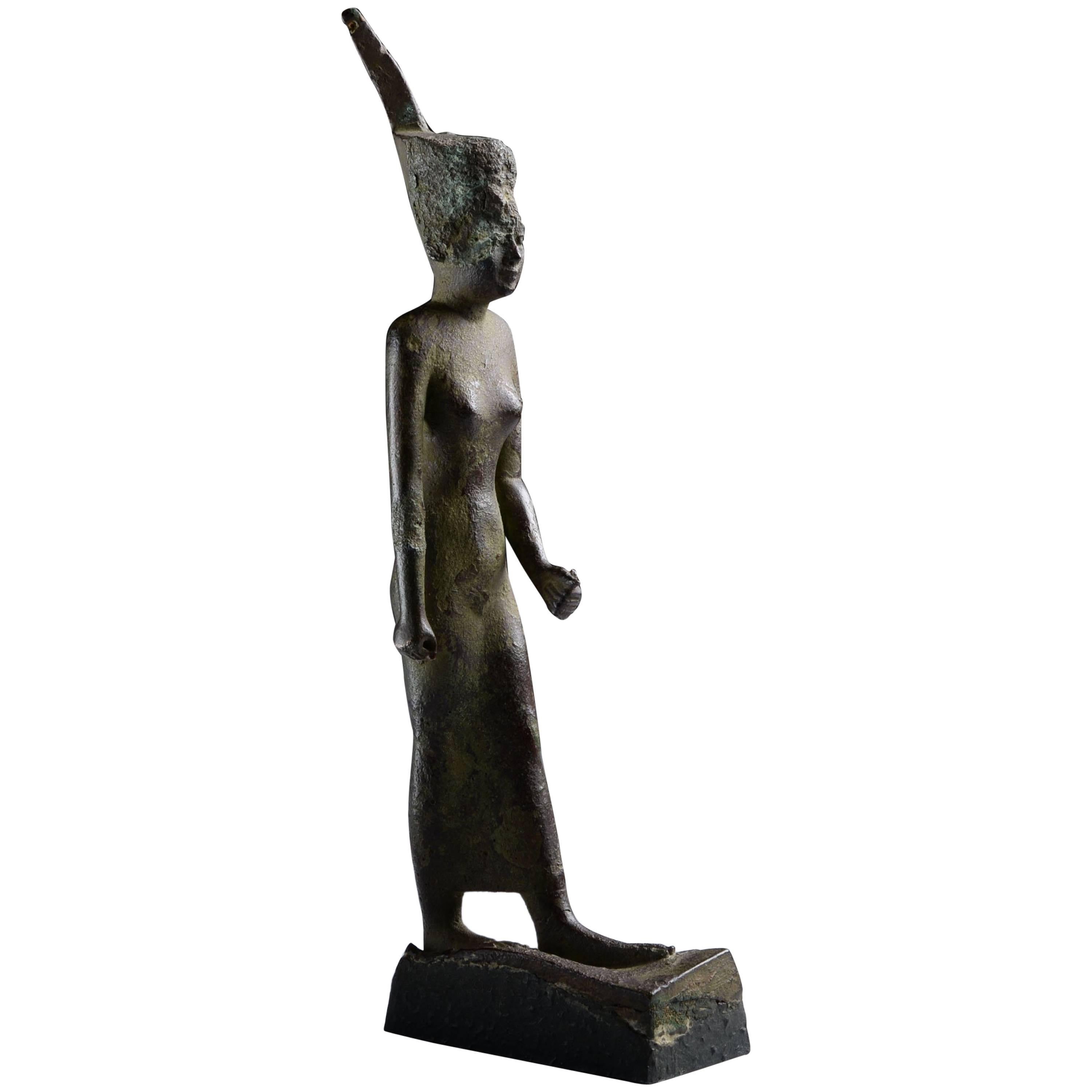Large Ancient Egyptian Bronze Statuette of the Goddess Neith, 664 BC ...