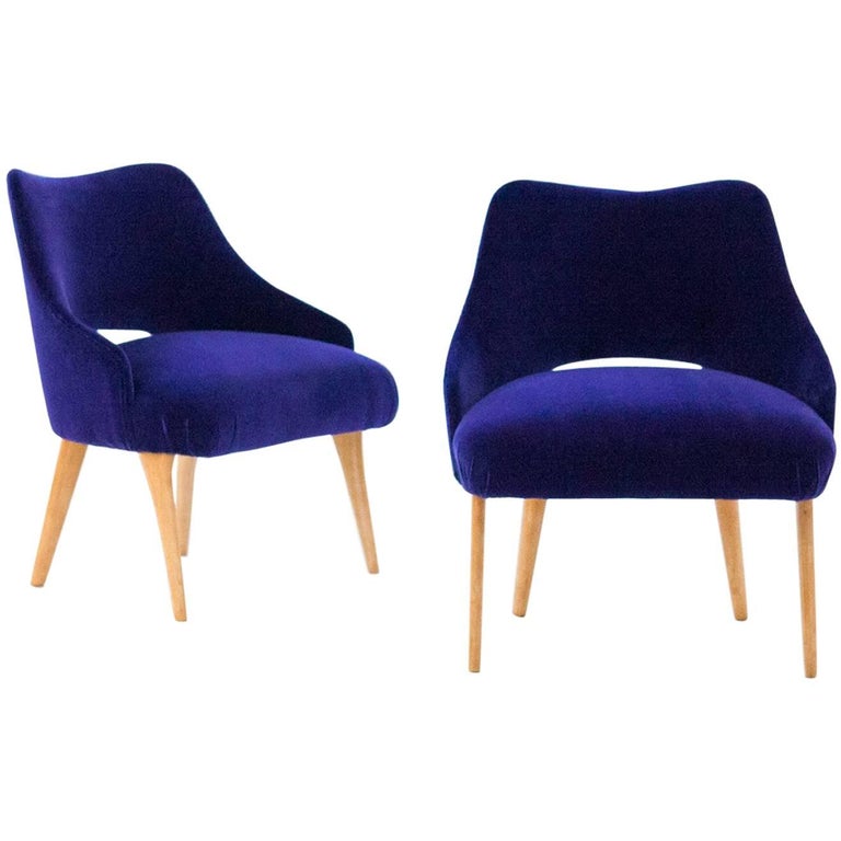 Pair of Italian Easy Chairs, 1950s at 1stDibs