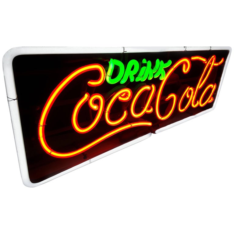 Drink Coca Cola 1960's ***Three Color Neon Sign at 1stDibs
