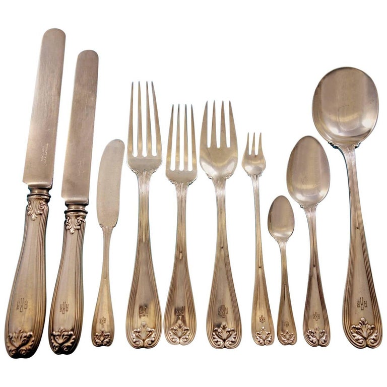 Colonial by Tiffany Sterling Silver Flatware Set Service 134 Pieces ...