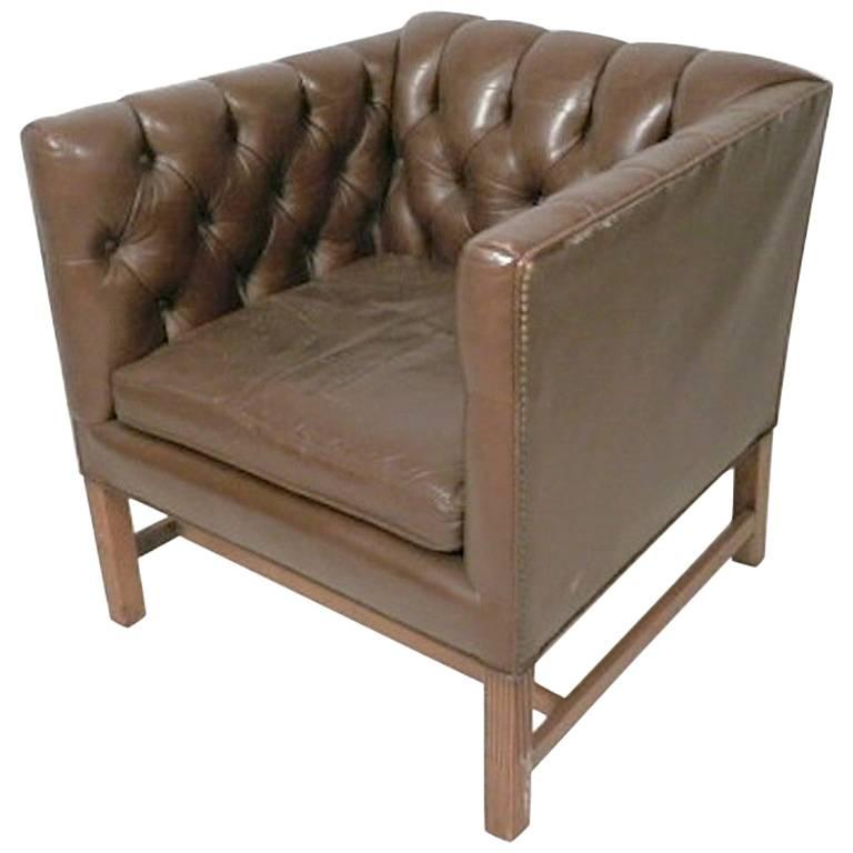 Tufted Midcentury Club Chair For Sale at 1stDibs