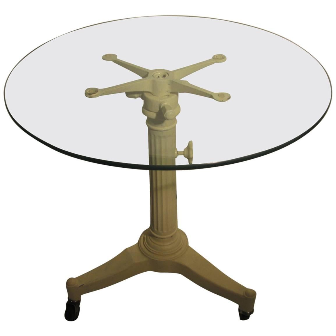 Dining Table Set - Vintage Industrial Cast Iron, Wood, Steel Swing Out ...