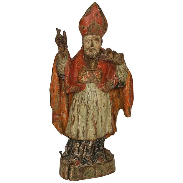17th Century Baroque Religious French Saint Nicholas Statue at 1stDibs