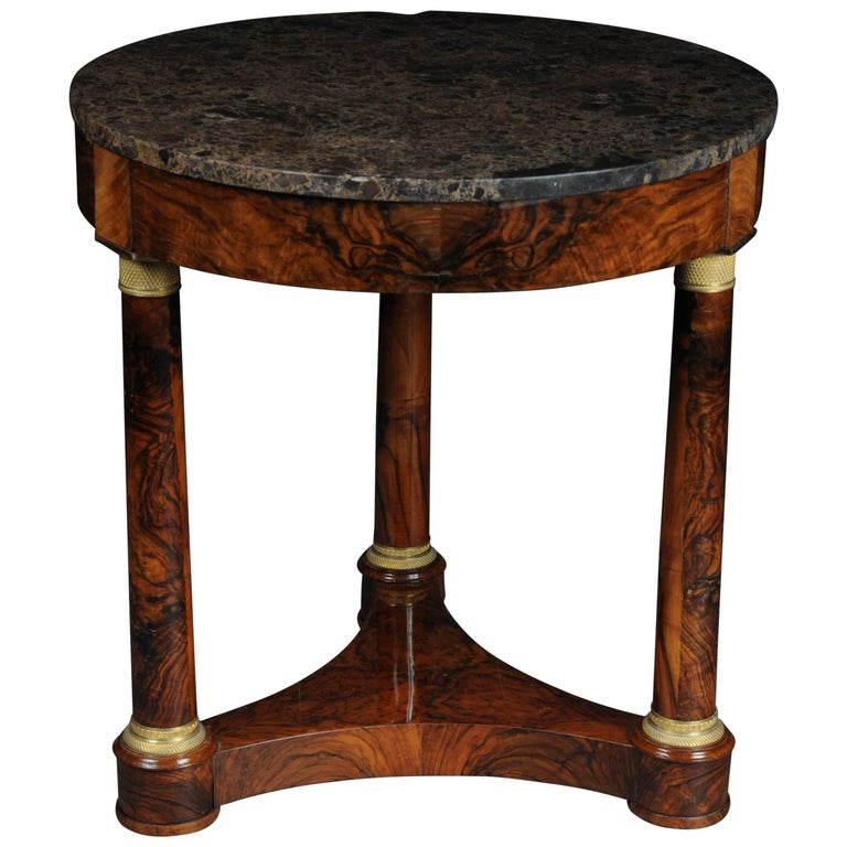 Antique Empire Side Table Walnut Root, circa 1810 at 1stDibs