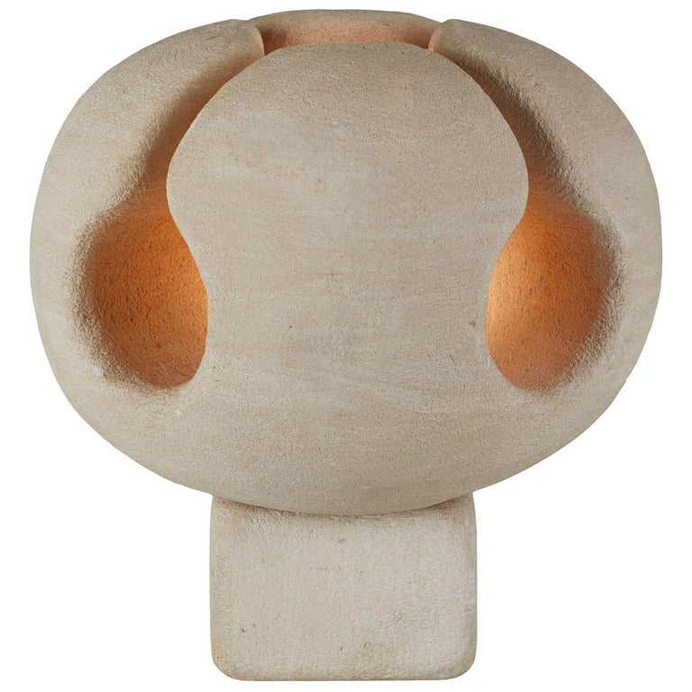 Carved Stone Table Lamp at 1stDibs