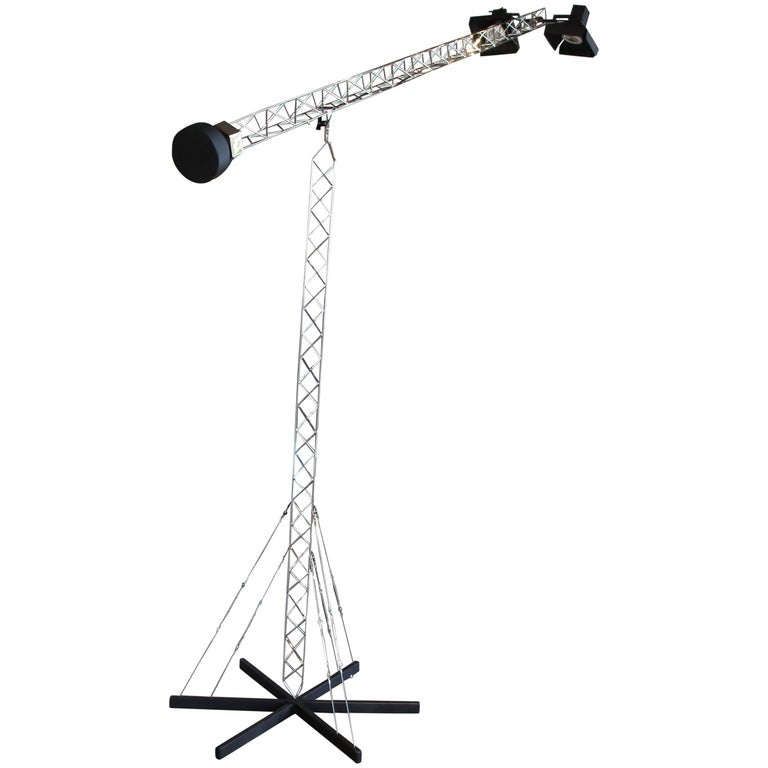 Adjustable Boom Crane Lamp in Nickel Finish at 1stDibs