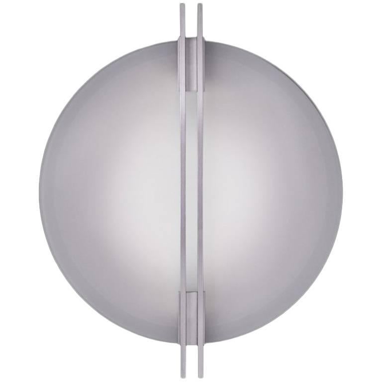 Round White Glass Wall Sconce in the Manner of Streamlined Moderne For ...