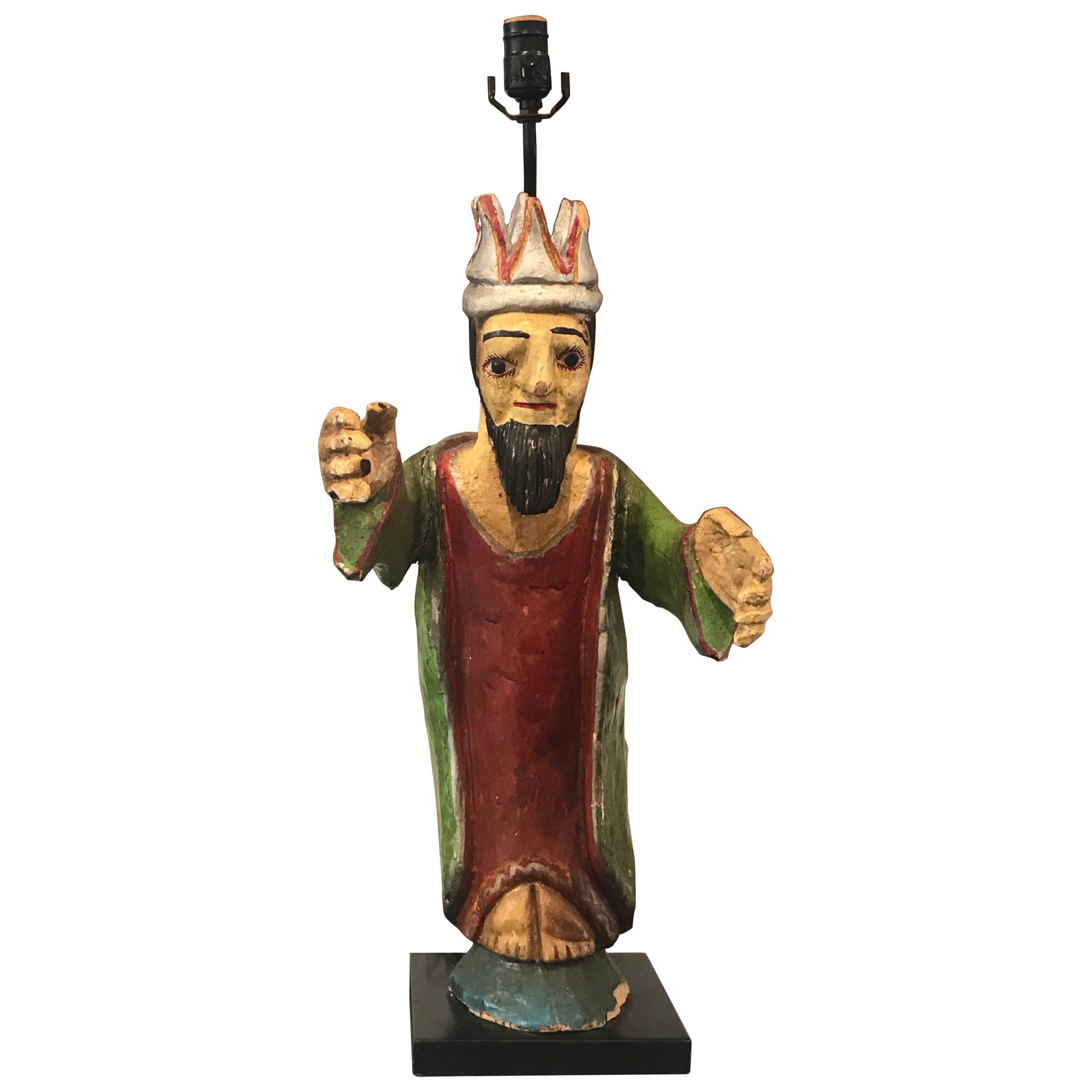 19th Century Black Forest Table Lamp with Carved Doe and Fawn at 1stDibs