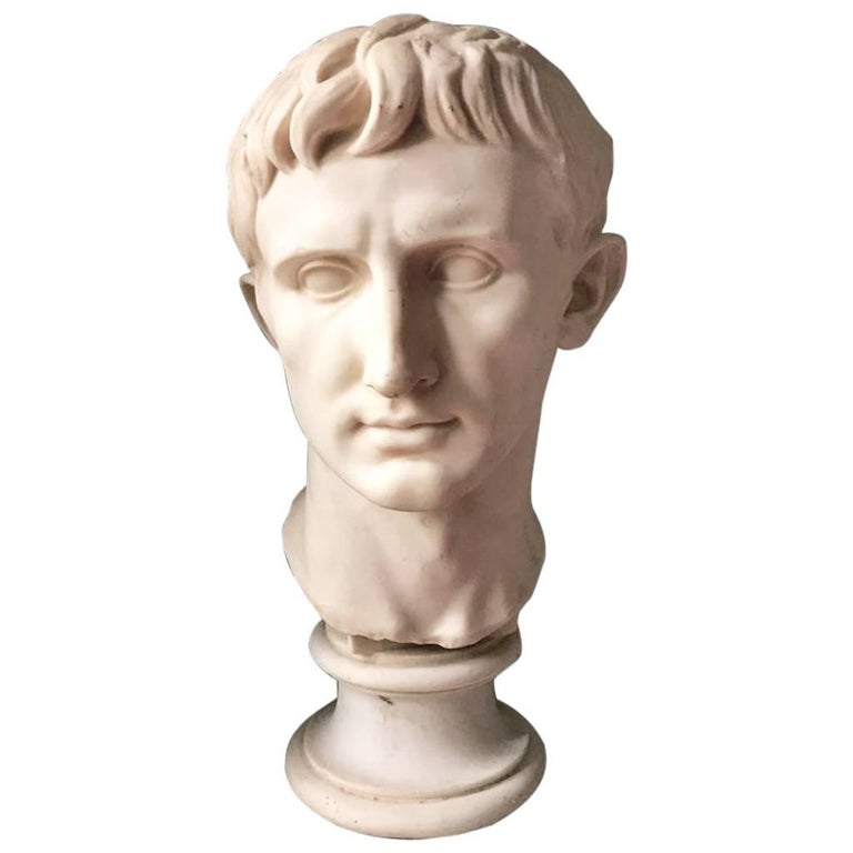 Plaster Bust of Emperor Augustus, Made in England For Sale at 1stDibs