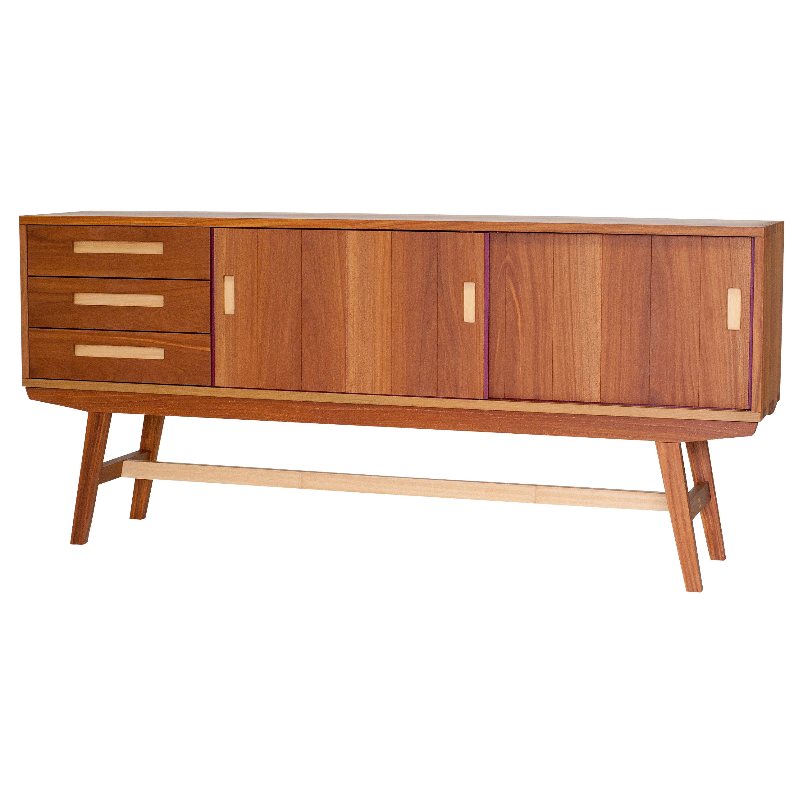 Rustic Modern Credenza, Handcrafted of American Hardwoods with a Bronze ...