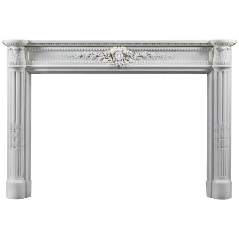 Antique 18th Century Louis XV Statuary Marble Fireplace Surround at 1stDibs