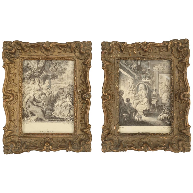Pair of Antique French Picture Frames in Their Original Finish at 1stDibs