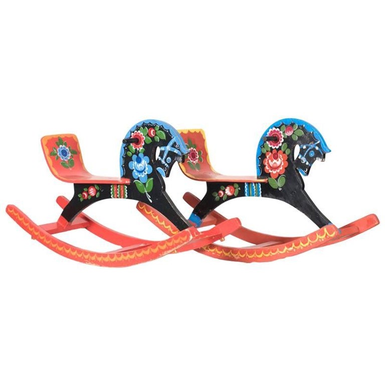 Midcentury Wooden Russian Rocking Horses at 1stDibs
