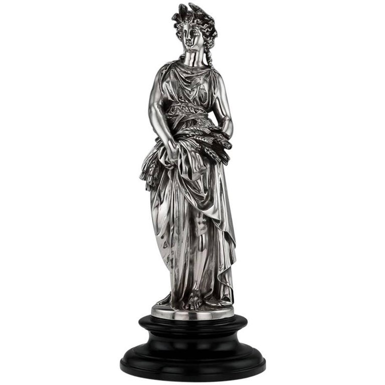 Antique 19th Century French Solid Silver Statue, Christofle, Paris ...