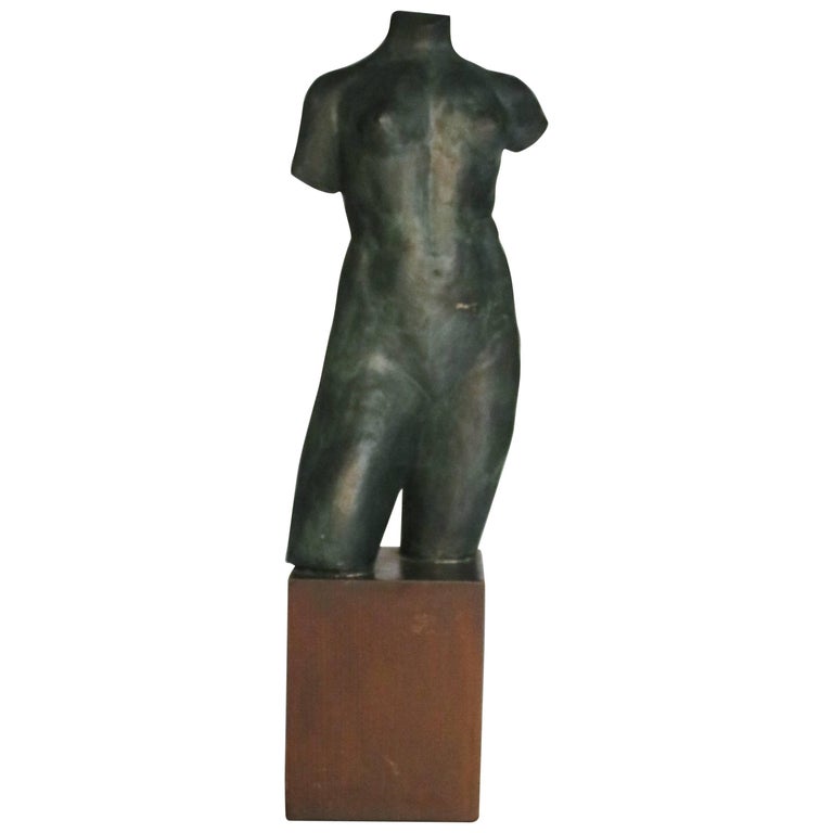 Midcentury Ceramic Female Torso Sculpture at 1stDibs
