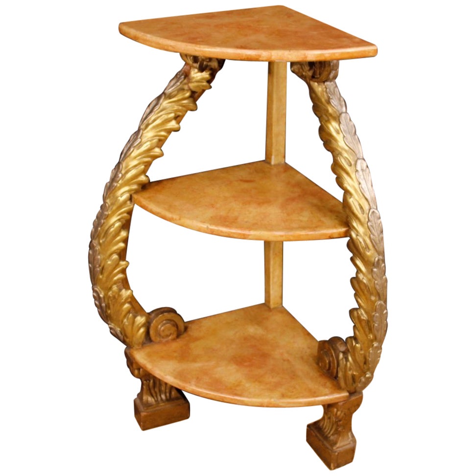 Mid-Century Modern Art Deco Oak Corner Shelves, Etagere at 1stDibs