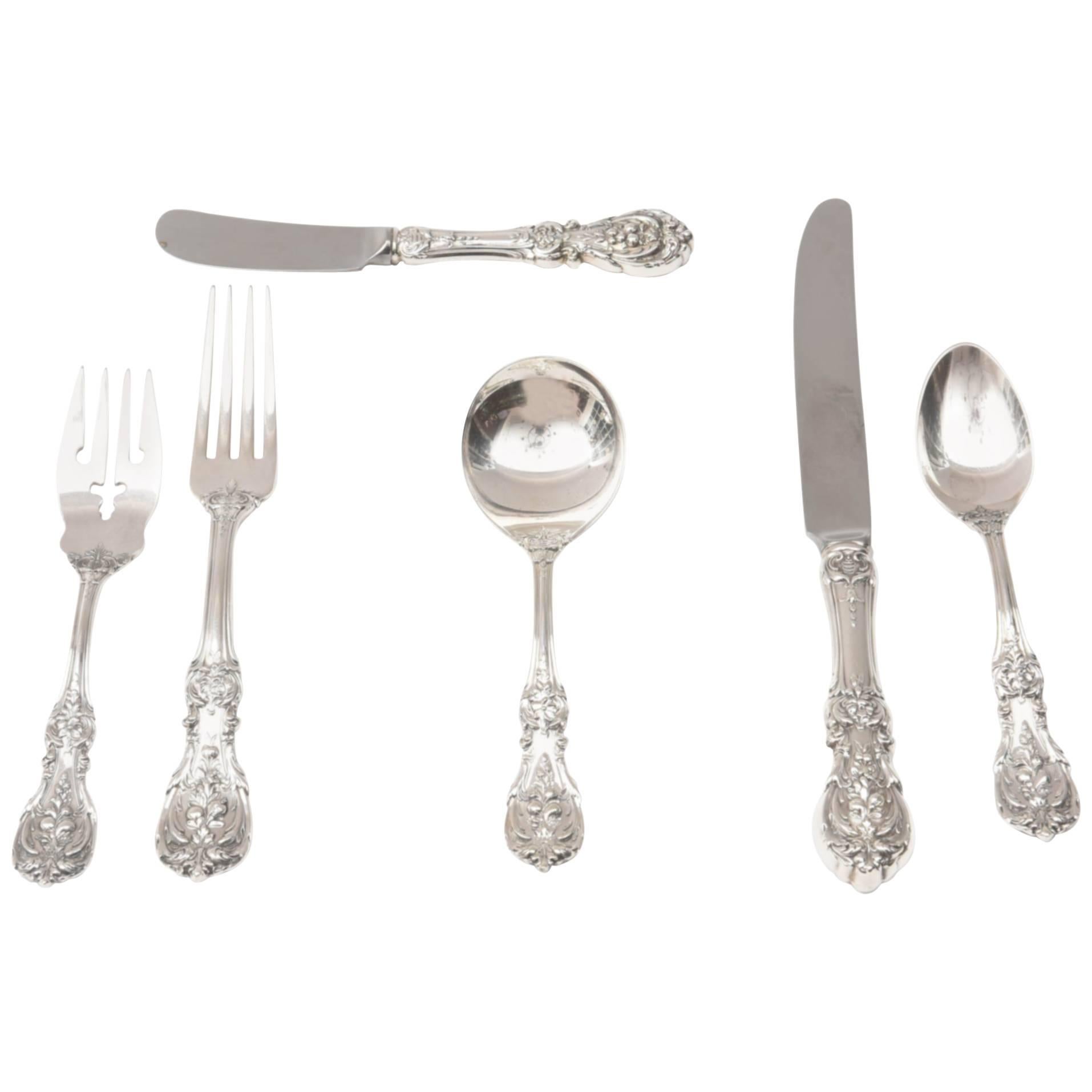 Sterling Silver Flatware Service for 12, with 24 Teaspoons, Cream Soup ...