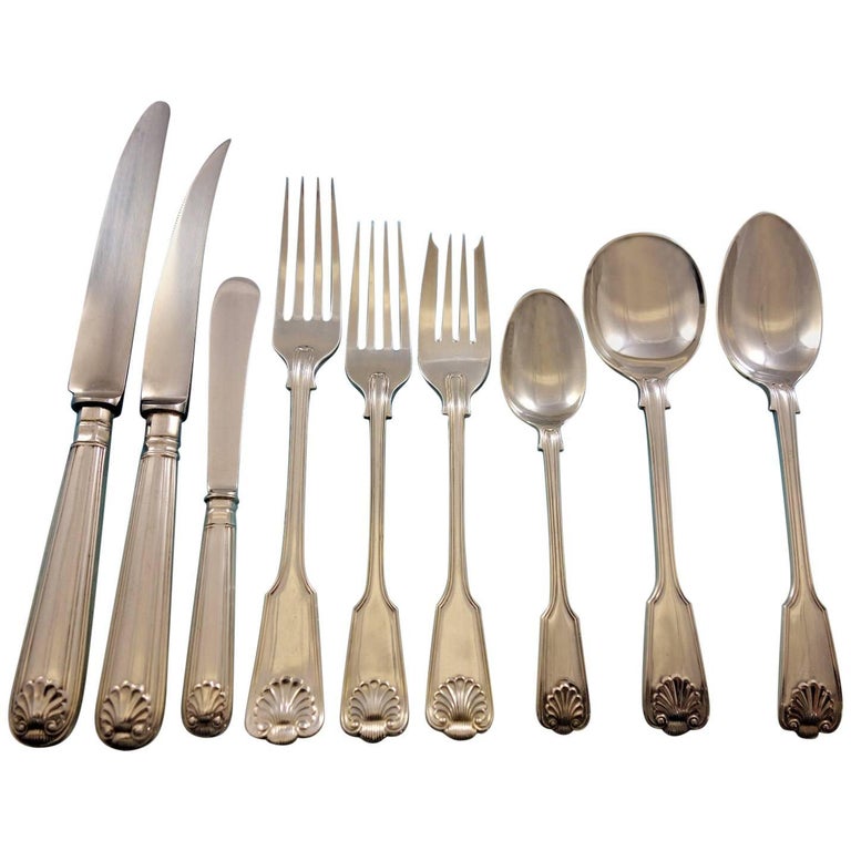 Fiddle Thread and Shell by James Robinson Sterling Silver Flatware ...