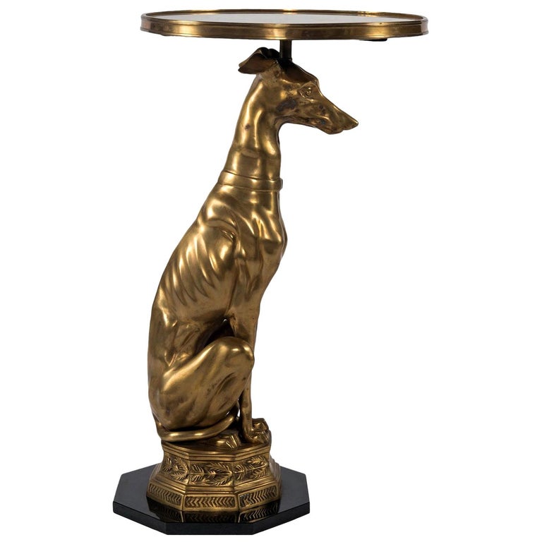 Brass and Onyx Whippet Table at 1stDibs