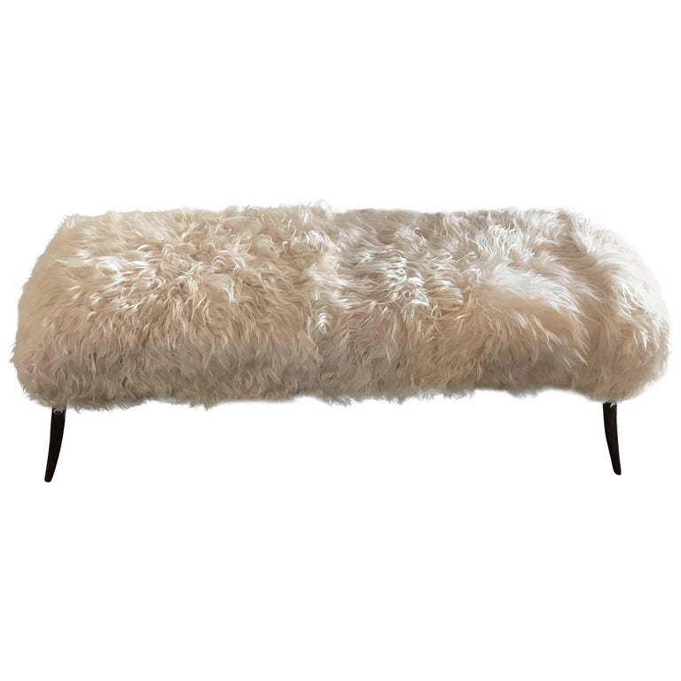 Shearling Covered Bench at 1stDibs