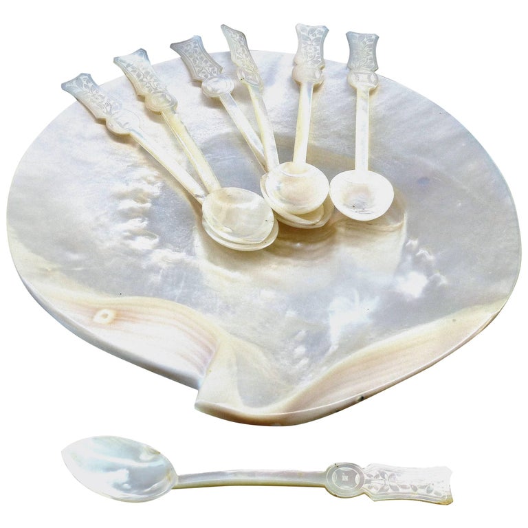 Mother-of-pearl Caviar Eight-Piece Serving Set at 1stDibs