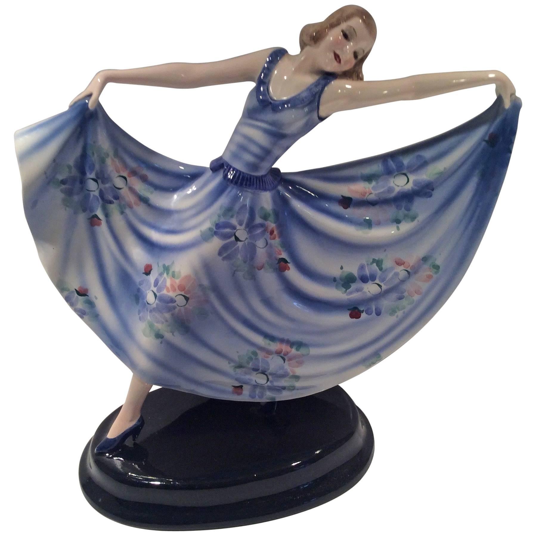 Art Deco Goldscheider Figure of a Dancing Girl at 1stDibs