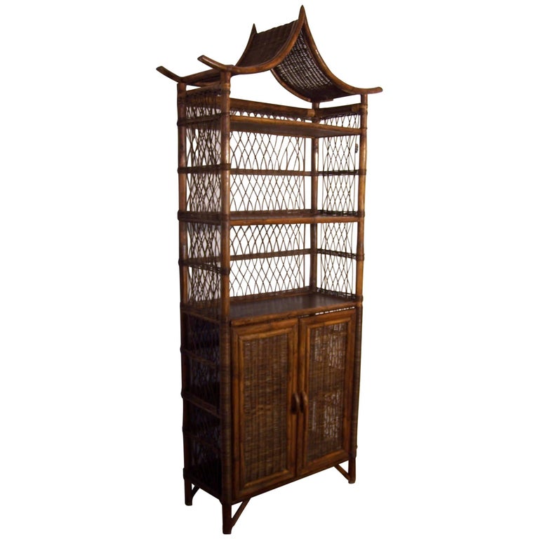 Rattan Pagoda Library at 1stDibs