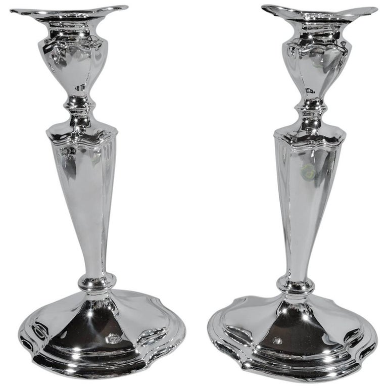 Pair of Reed and Barton Sterling Silver Candlesticks in Hepplewhite ...
