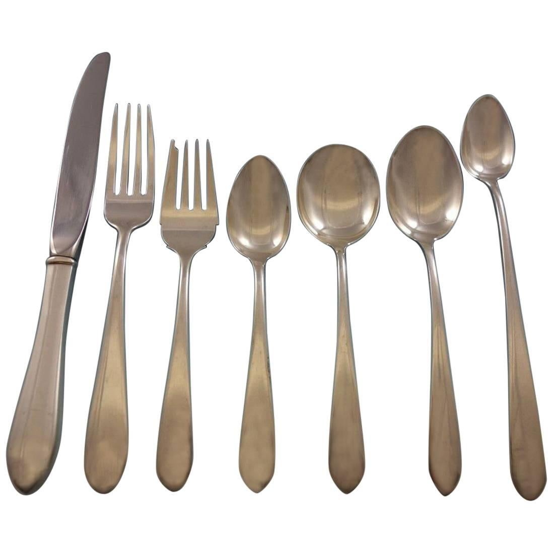 72 Pc Sterling Silver S. Kirk Stieff Rose Repousse Floral Flatware Set ...