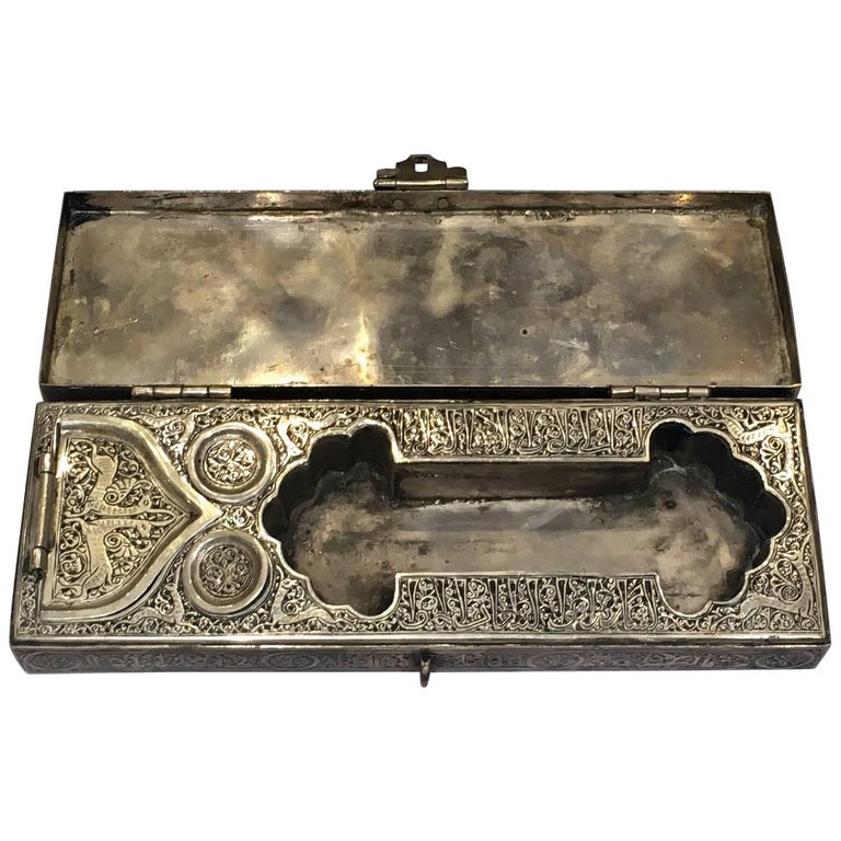 Beautiful Late 19th Century Solid Silver Pen Box For Sale at 1stDibs