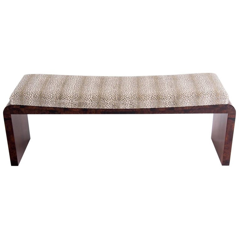 French Art Deco Waterfall Edge Bench, circa 1940s For Sale at 1stDibs