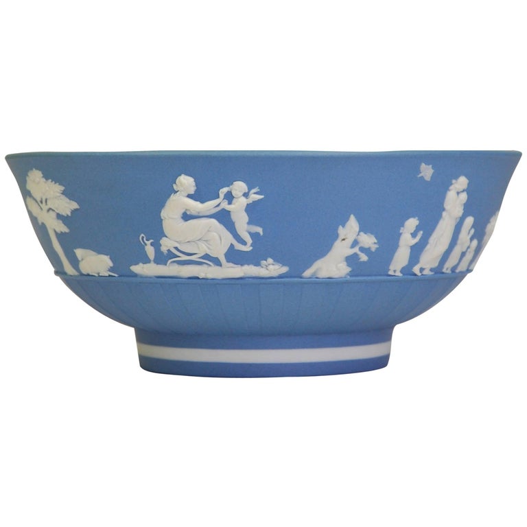 Antique Wedgwood Blue Jasperware Neoclassical Cachepot Jardinière at ...