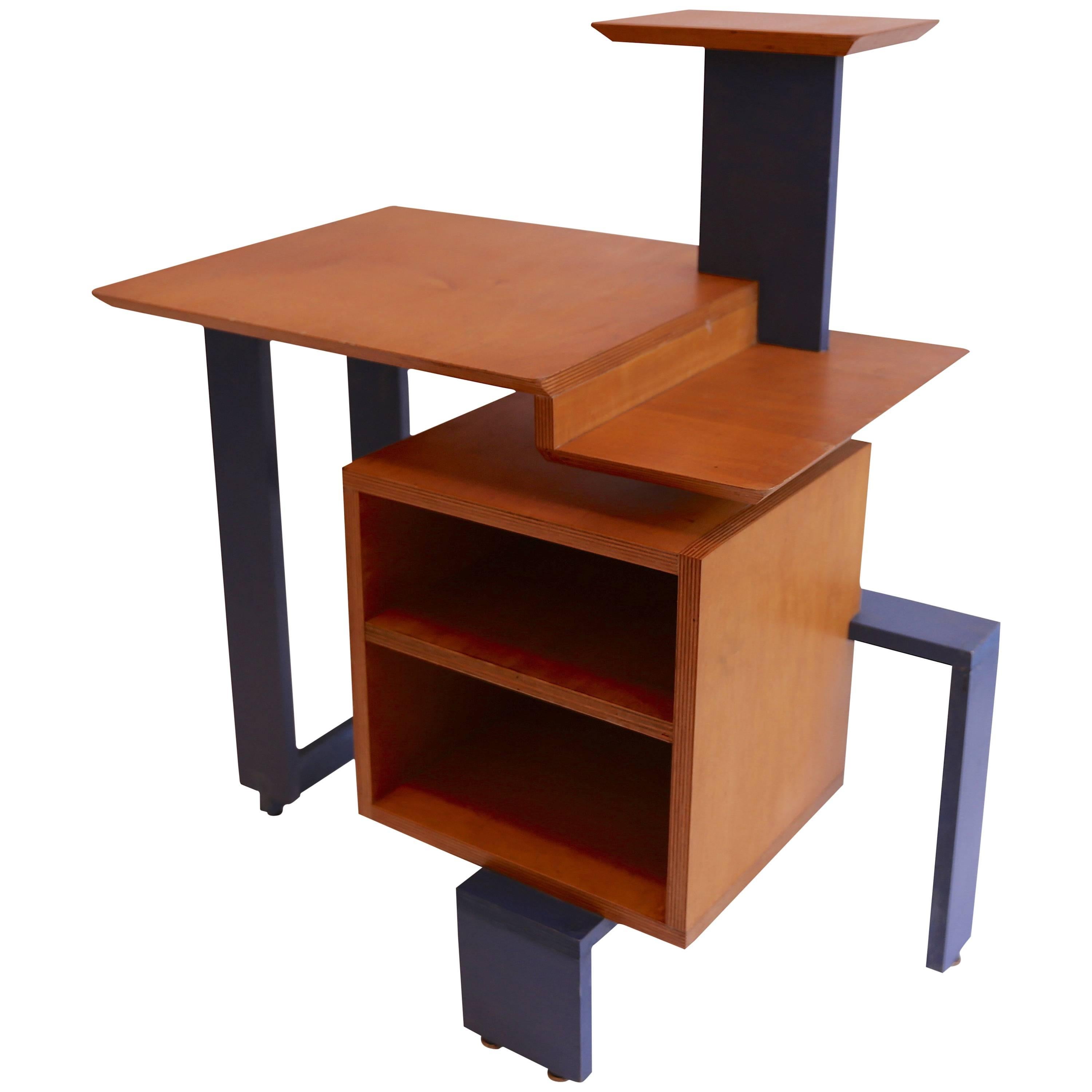 Postmodern 80's Waterfall Desk at 1stDibs