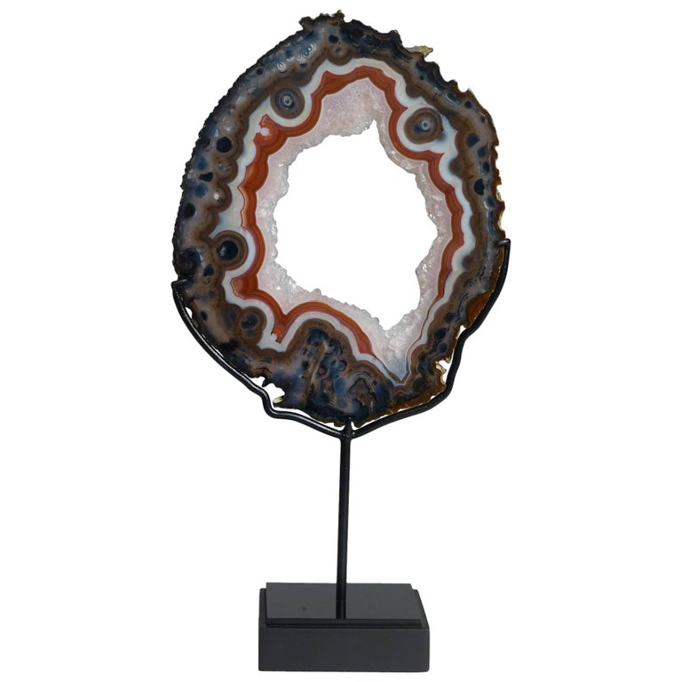 Beautiful Piece of Quartz Crystal Mounted on a Custom Solid Zebra Wood ...