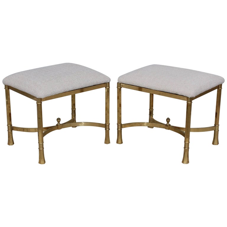 1970s Modern Italian Brass Ottomans For Sale at 1stDibs