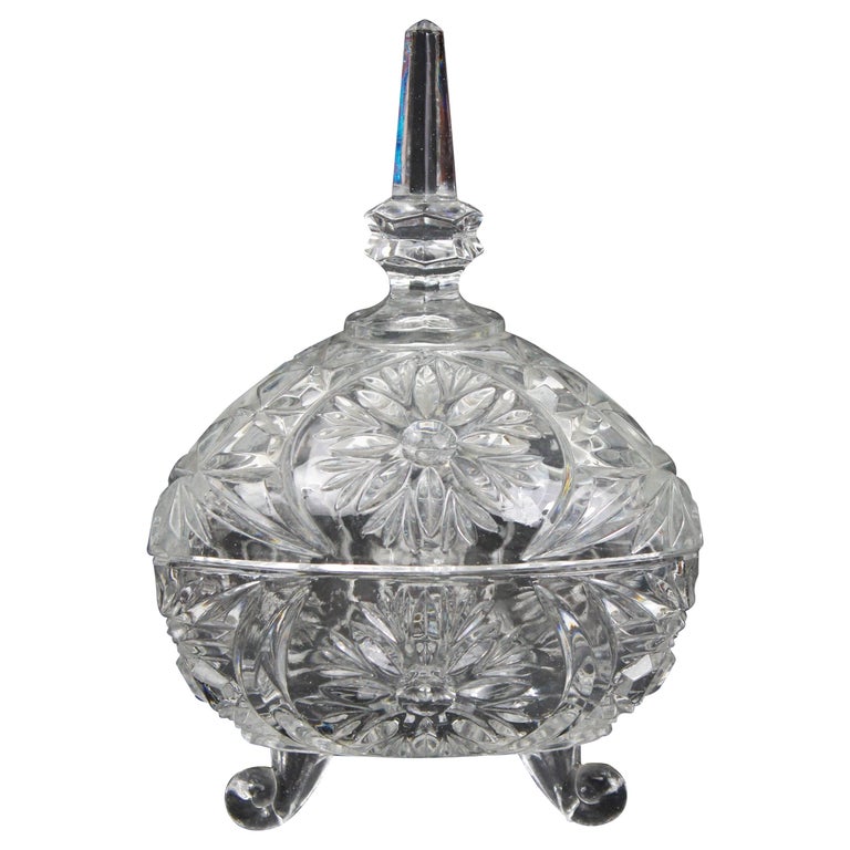 Tripod Crystal Candy Box at 1stDibs
