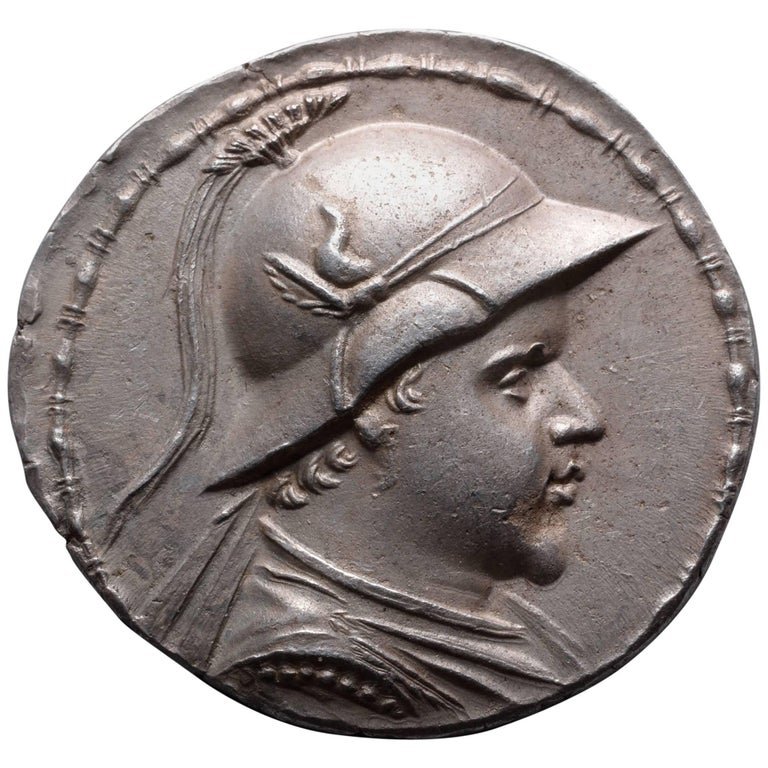 Large Ancient Silver Tetradrachm Coin of King Eukratides the Great, 170 ...