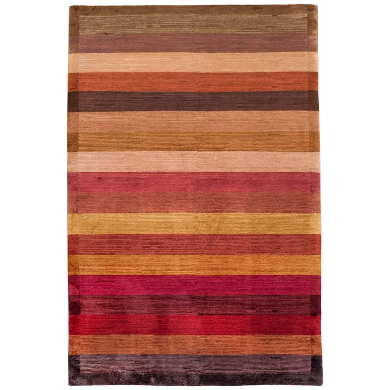 Shades of Red Stripe Rug For Sale at 1stDibs | red stripe rugs