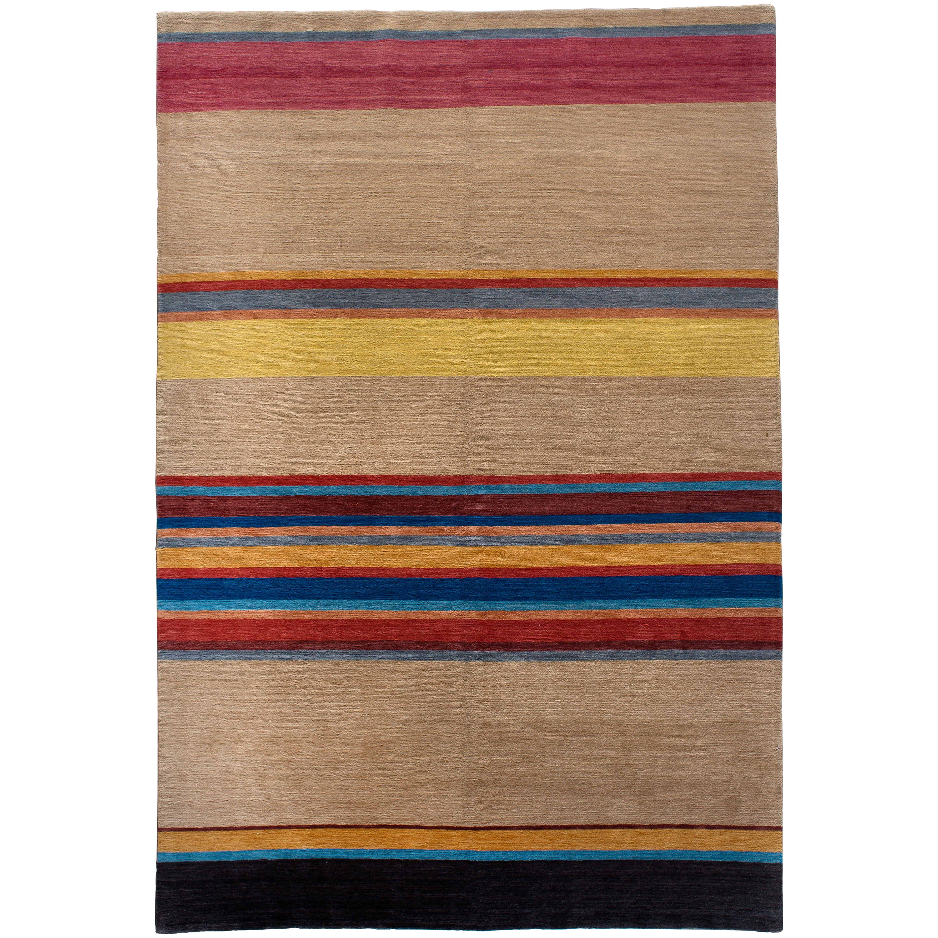 Multi-Color Stripe Rug For Sale at 1stDibs