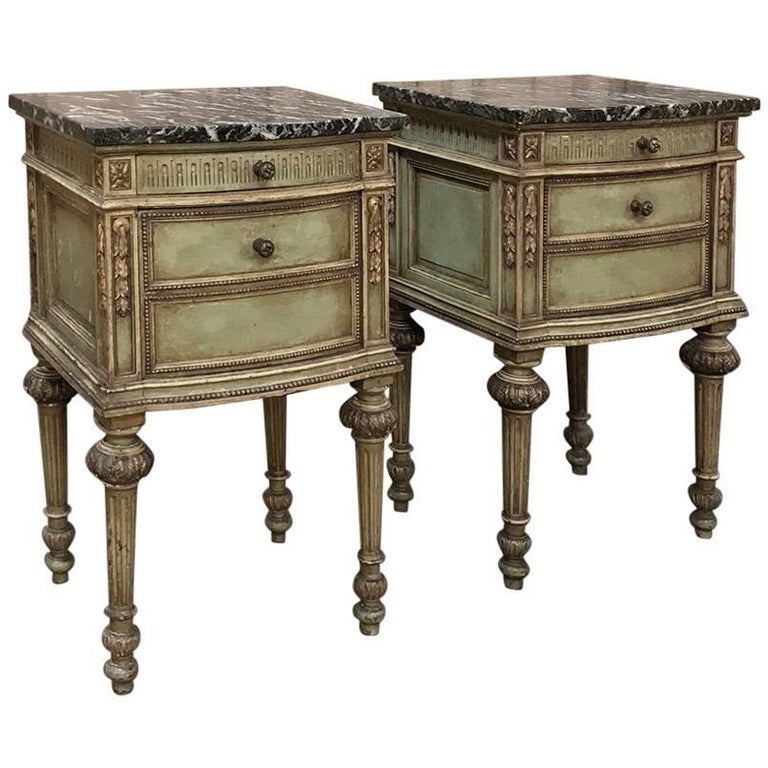 Pair of 19th Century Italian Neoclassical Painted Marble-Top ...