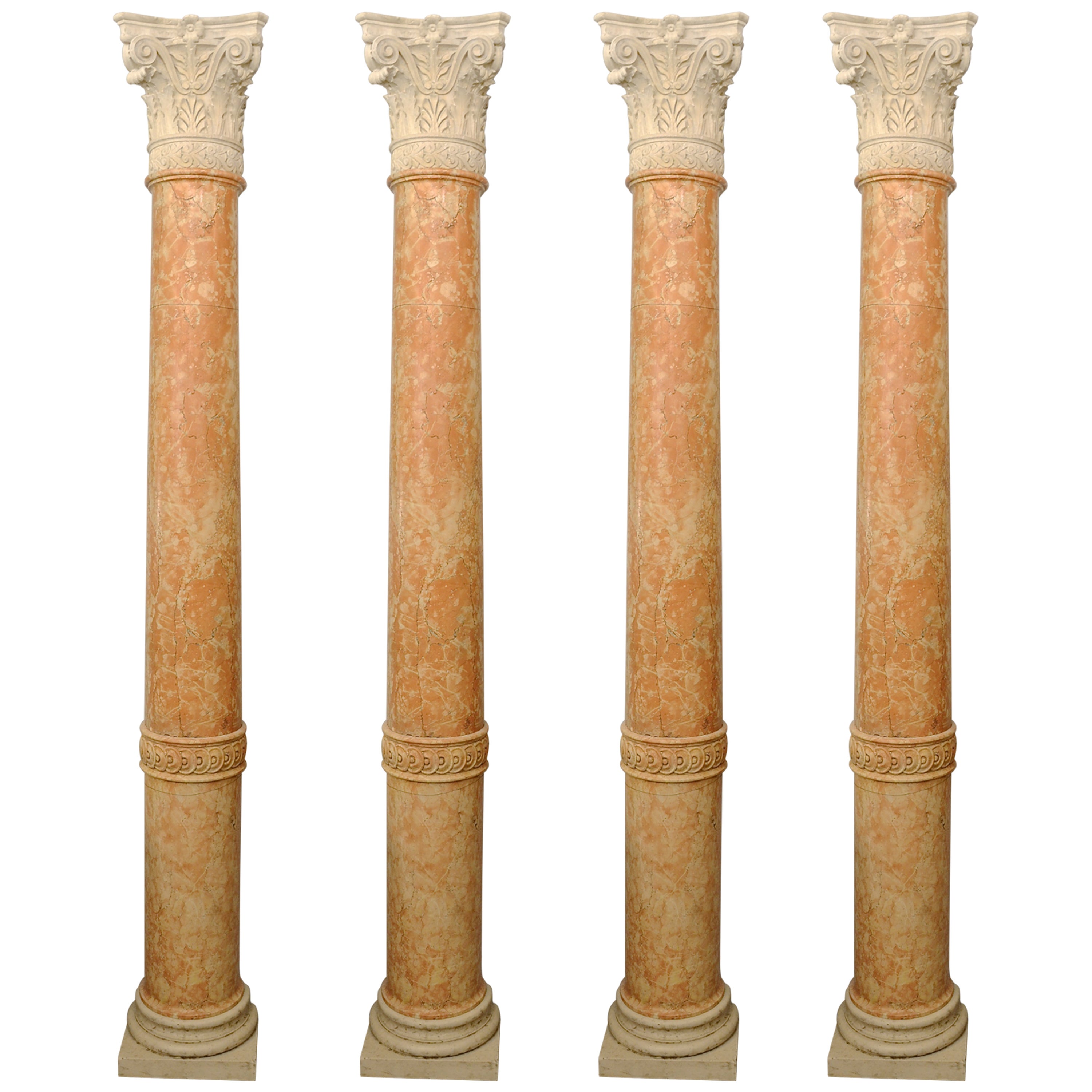 Mid-19th Century Red Marble Columns For Sale at 1stDibs