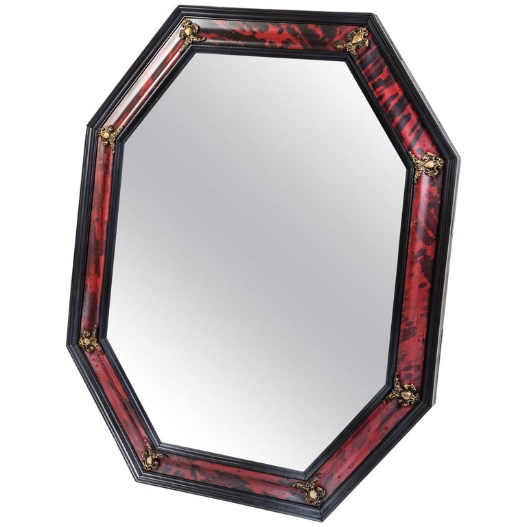 19th Century Red Tortoise Shell Octagonal Mirror at 1stDibs | tortoise ...