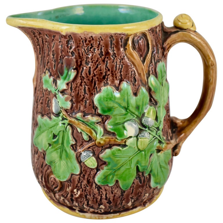 Thomas Minton English Staffordshire Majolica Rustic Oak Leaf and Snail ...