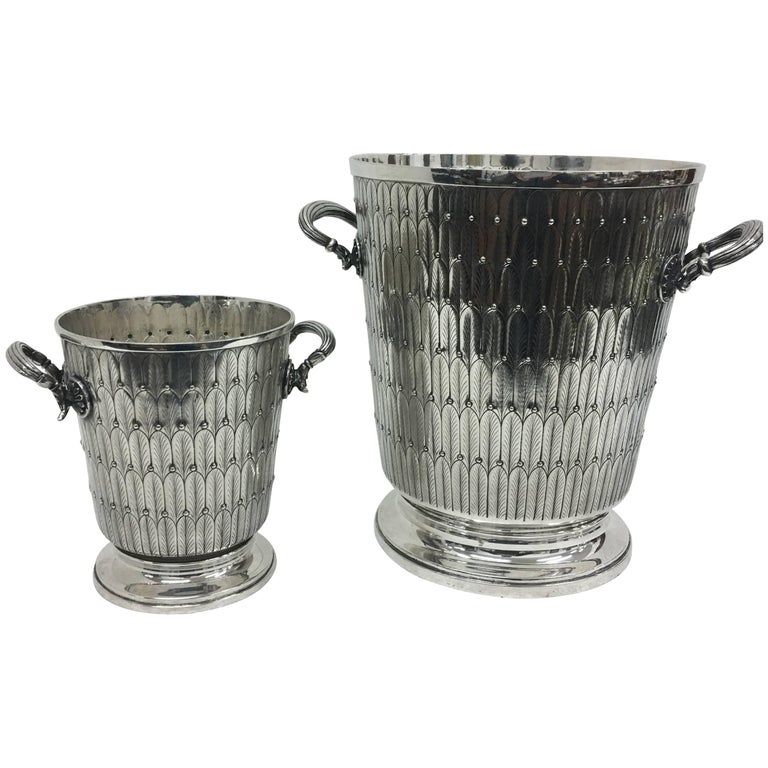 Italian Silver Wine Cooler and Ice Bucket by Silvart, circa 1970 at 1stDibs