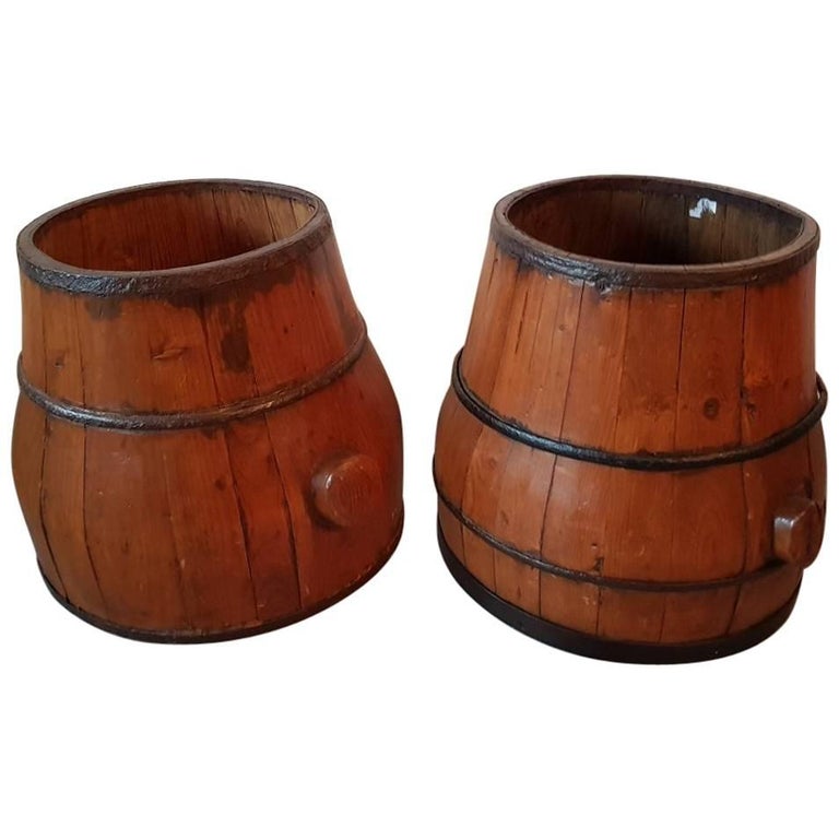 Antique Asian Wooden Barrels, circa 1900 at 1stDibs