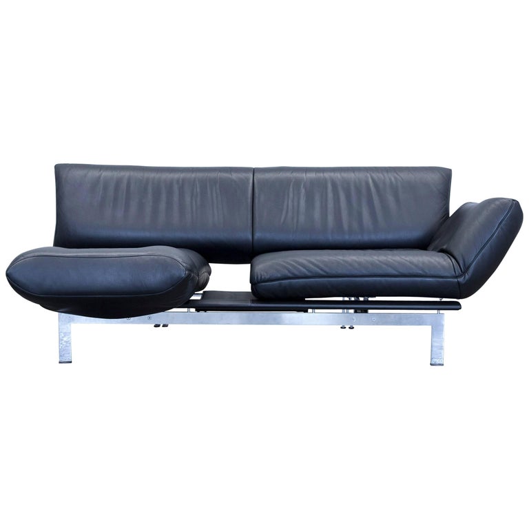 De Sede Ds 140 Designer Sofa Leather Black Two-Seat Function Couch ...